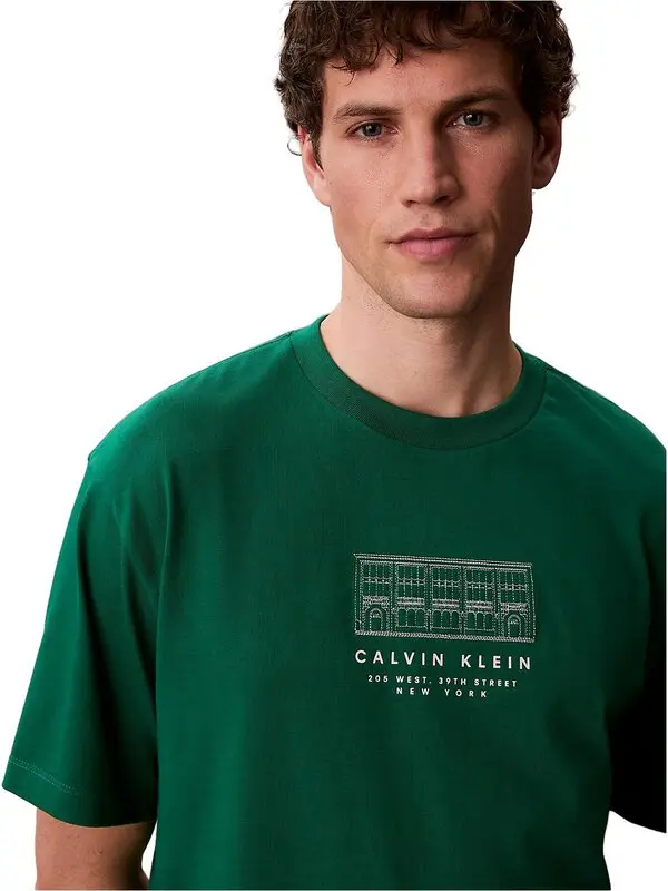 Calvin Klein New York Office Logo Graphic Relaxed T-shirt - Enchanted Forest