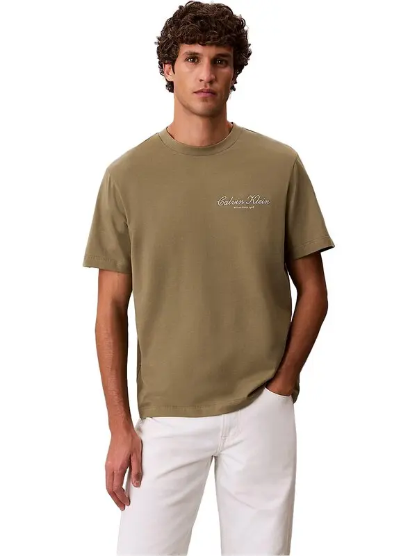 Calvin Klein Small Script Logo Graphic Classic T-shirt - Deep Lichen Green