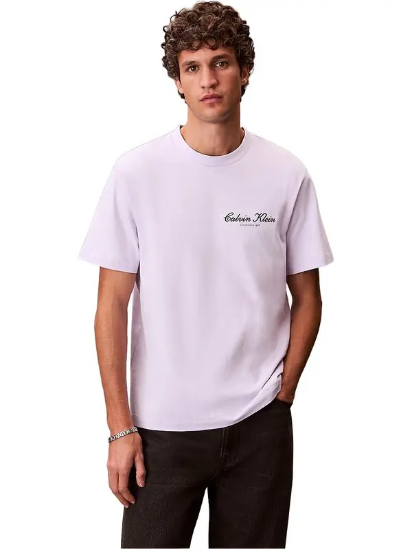 Calvin Klein Small Script Logo Graphic Classic T-shirt - Island Lilac