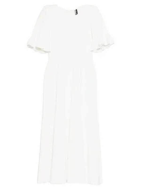 NEEDLE & THREAD Scallop Lace Pointelle Knit Gown - White