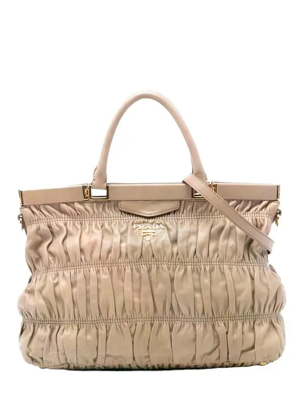 Prada Nappa Gaufre Satchel - Brown