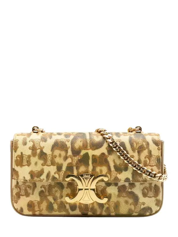 Celine 2000-2025 Calfskin Claude Chain Shoulder Bag - Brown