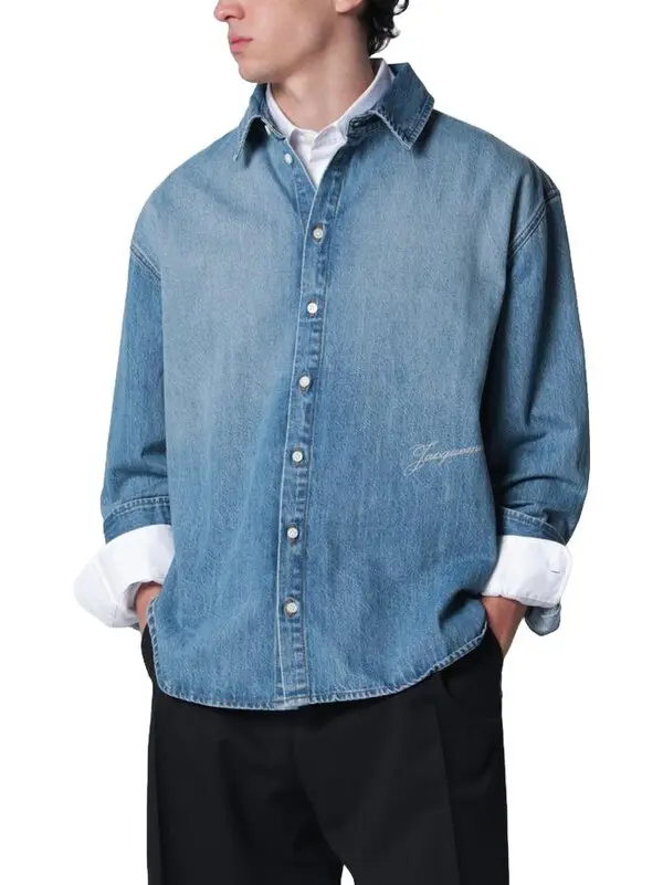 Jacquemus Simon De-nîmes Denim Shirt - Blue