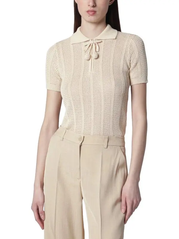 Valentino Garavani Cotton Knit Polo Shirt - White