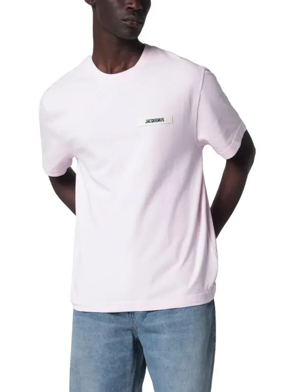 Jacquemus T-shirt With Gros Grain Logo - Pink