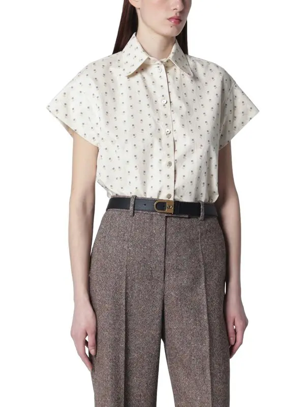 Valentino Garavani Floral Print Short Sleeve Shirt - Beige