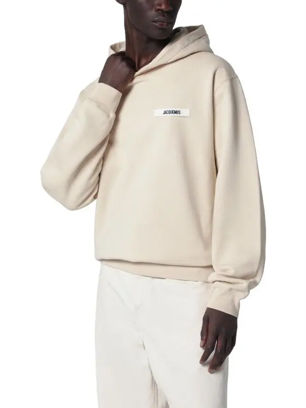 Jacquemus Hooded Sweatshirt With Logo - Beige
