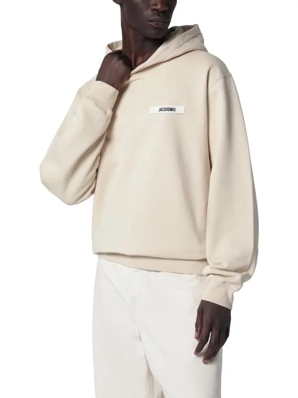 Jacquemus Hooded Sweatshirt With Logo - Beige