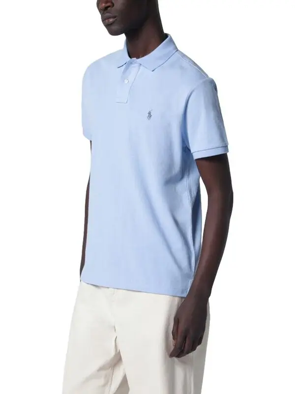 Polo Ralph Lauren Cotton Custom Slim-fit Polo Shirt - Light Blue