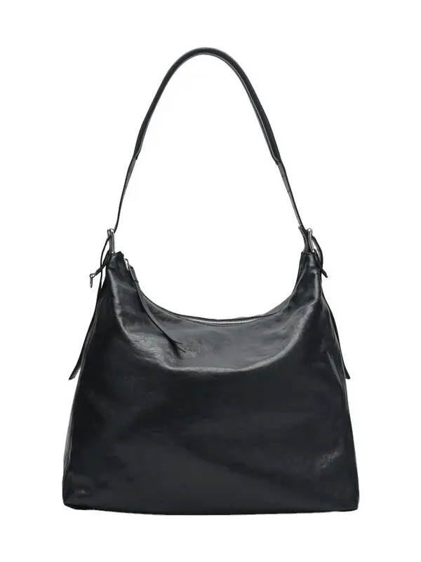 LEMAIRE Leather Hobo Bag With Belted Shoulder Strap - Blue