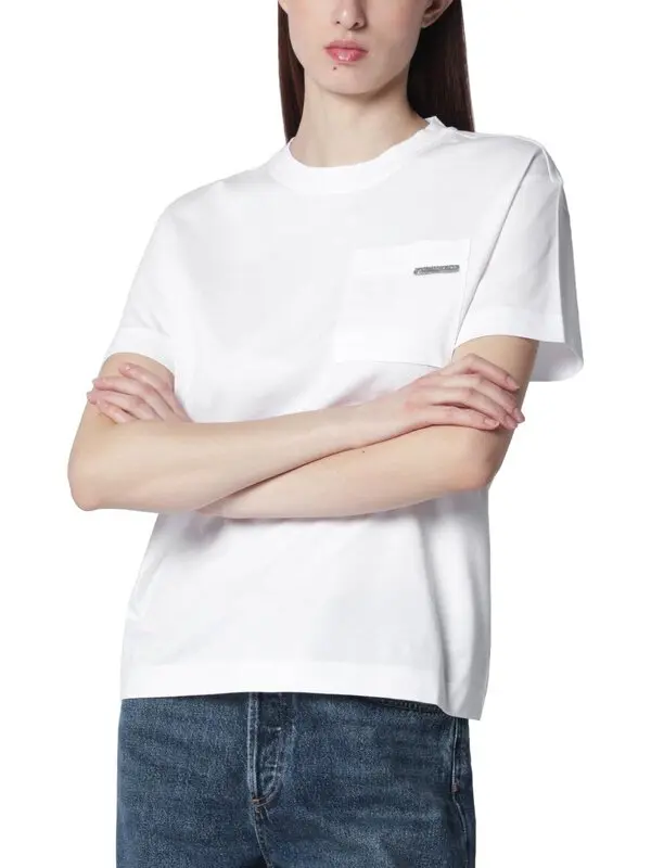 Brunello Cucinelli Cotton Jersey T-shirt With Monili Detail - White