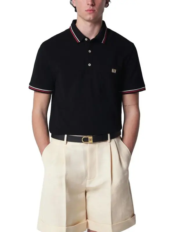 Valentino Garavani Polo Shirt With Vlogo Signature - Black