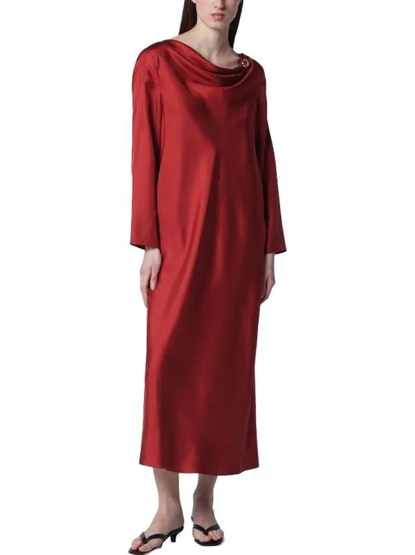 Loulou De Saison Zoya Silk Twill Dress - Red