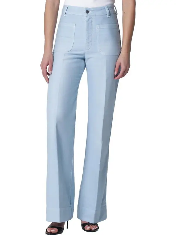 Victoria Beckham Cotton Alina Trousers - Light Blue