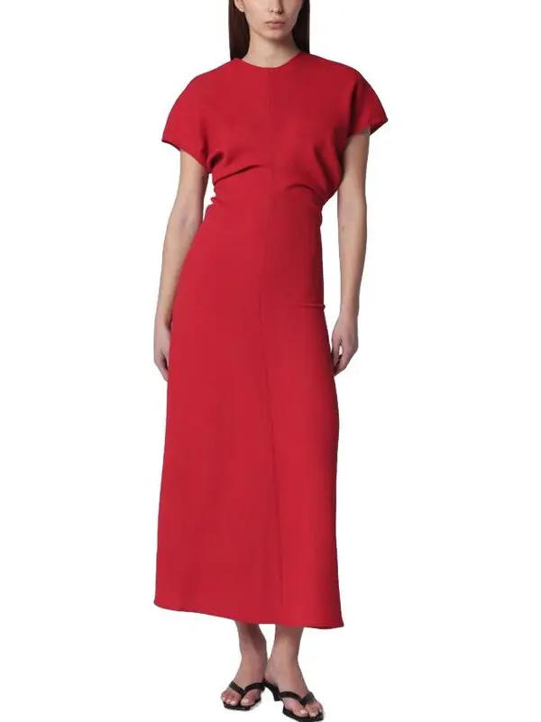 TOTEME Wool Midi Dress - Red