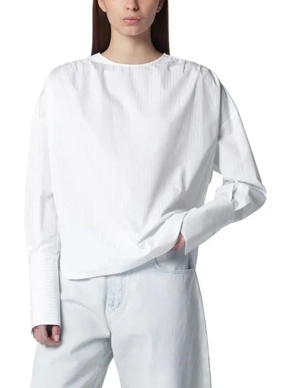 Alaïa Poplin Blouse With Ruffles - White