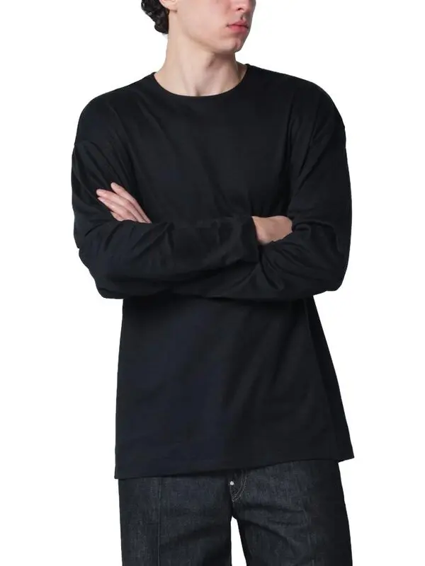 LEMAIRE Cotton And Silk Interlock T-shirt - Black