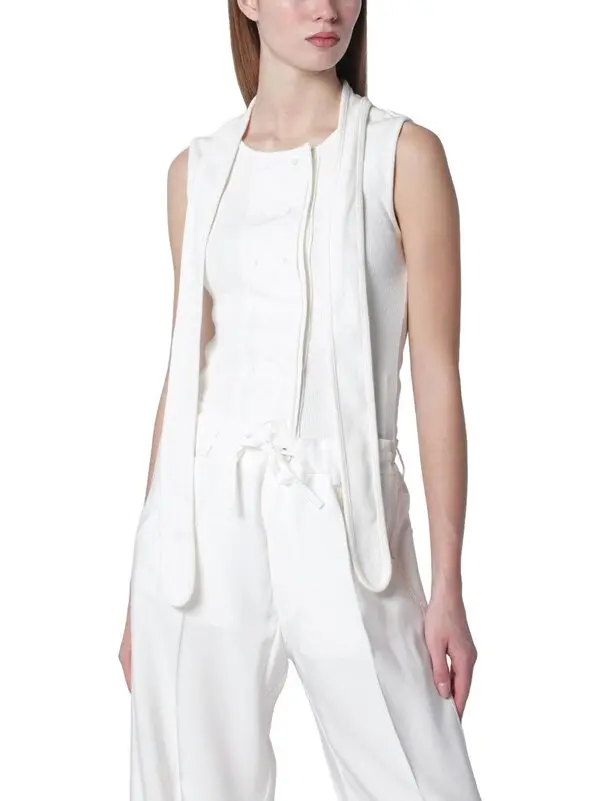 LEMAIRE Asymmetrical Tank Top With Scarf - White
