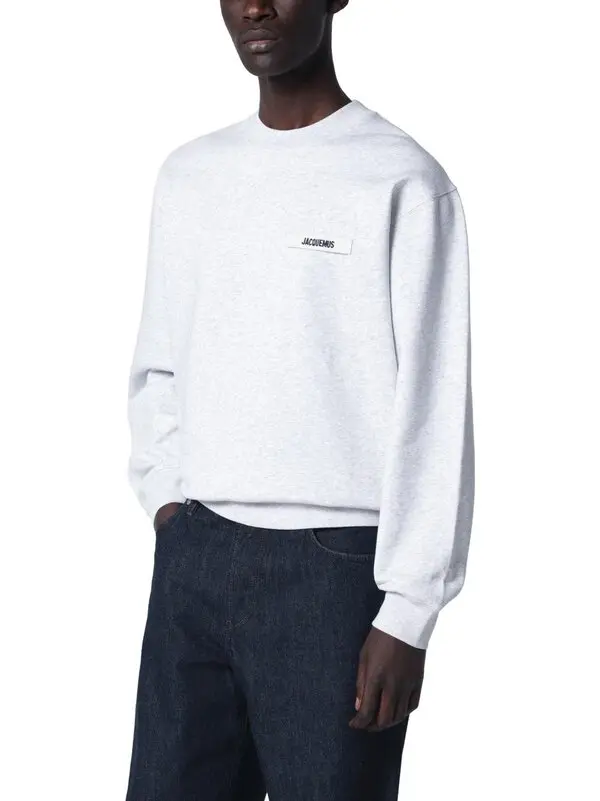 Jacquemus Crewneck Sweatshirt With Logo - Grey