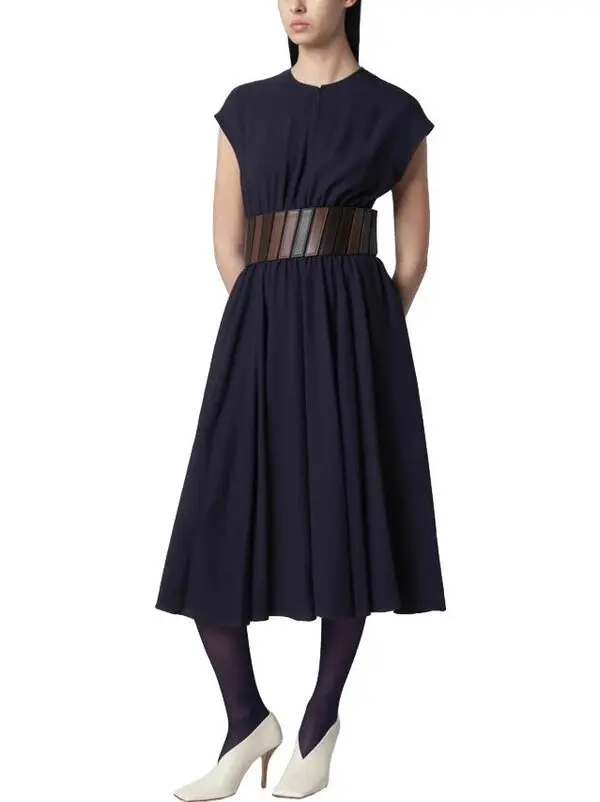 Alaïa Midi Dress With Belt - Purple