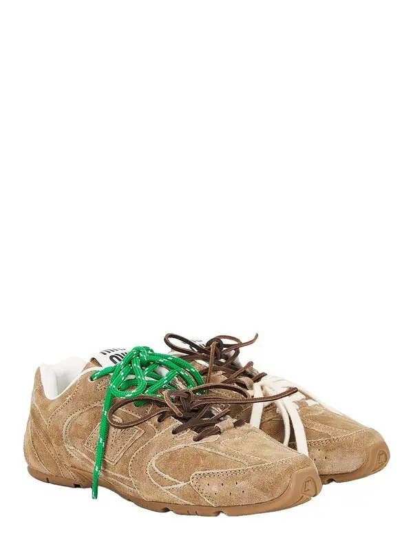 Miu Miu X New Balance Suede Sneakers - Ecru