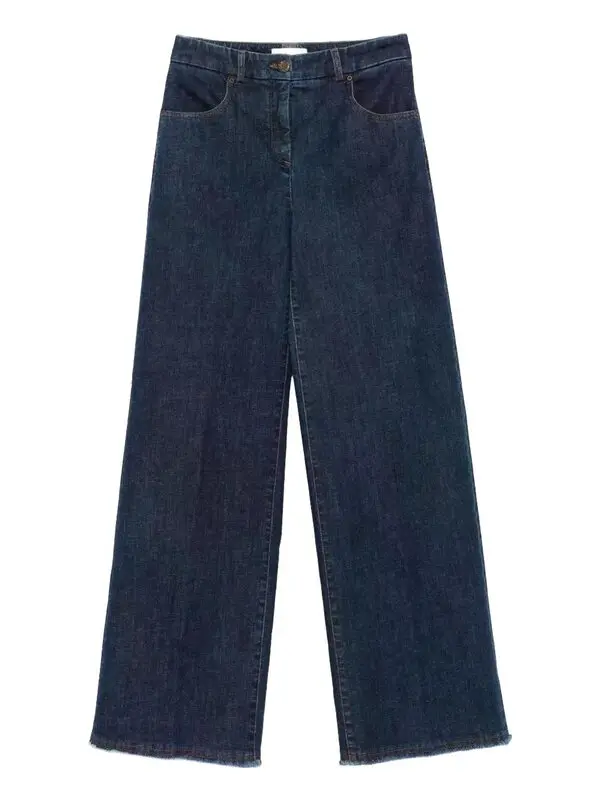 VIA MASINI 80 Frayed-hem Jeans - Blue