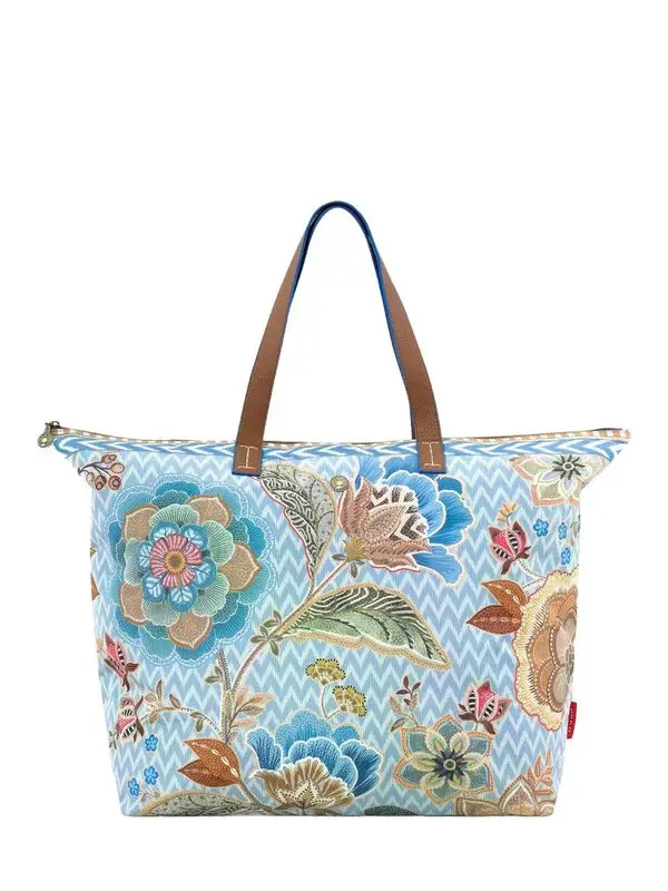 PIP STUDIO Floral Print Tote Bag - Blue