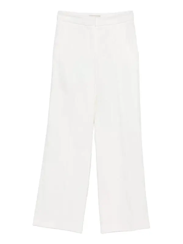 VIA MASINI 80 Ribbed Wide-leg Trousers - White