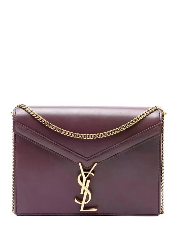 Saint Laurent 2018 Smooth Calfskin Monogram Cassandra Clasp Shoulder Bag - Red