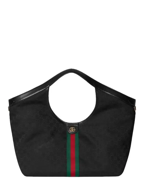Gucci Giglio Large Tote Bag Gg Canvas - Black