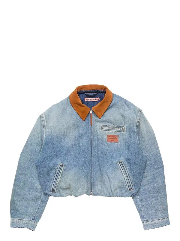 Acne Studios Denim Bomber Jacket - Mid Blue