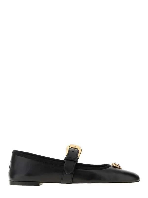 Versace Nappa Leather Ballerinas - Black