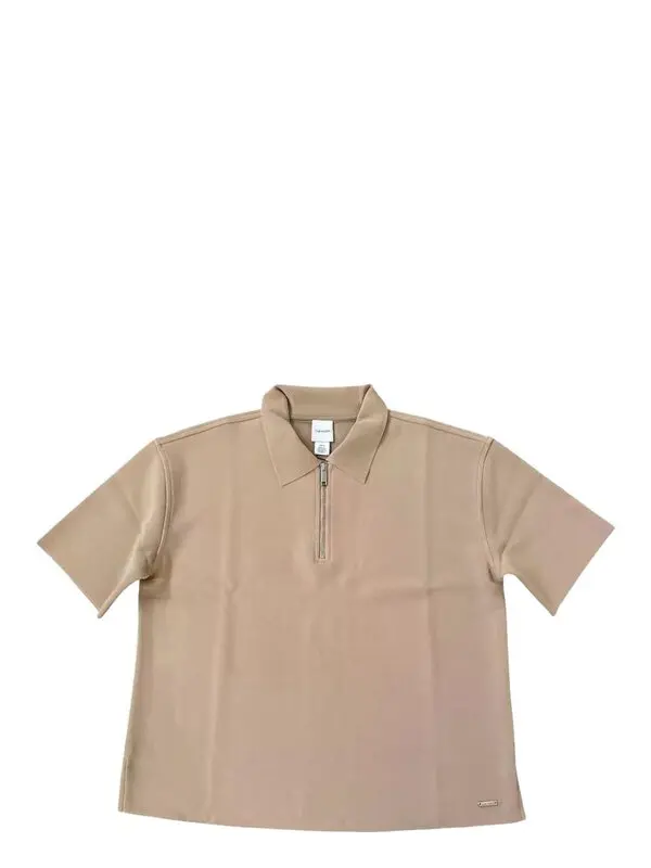 Calvin Klein Zip-up Polo Top - Neutrals