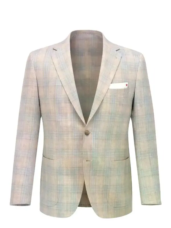 Kiton Plaid Blazer - Neutrals