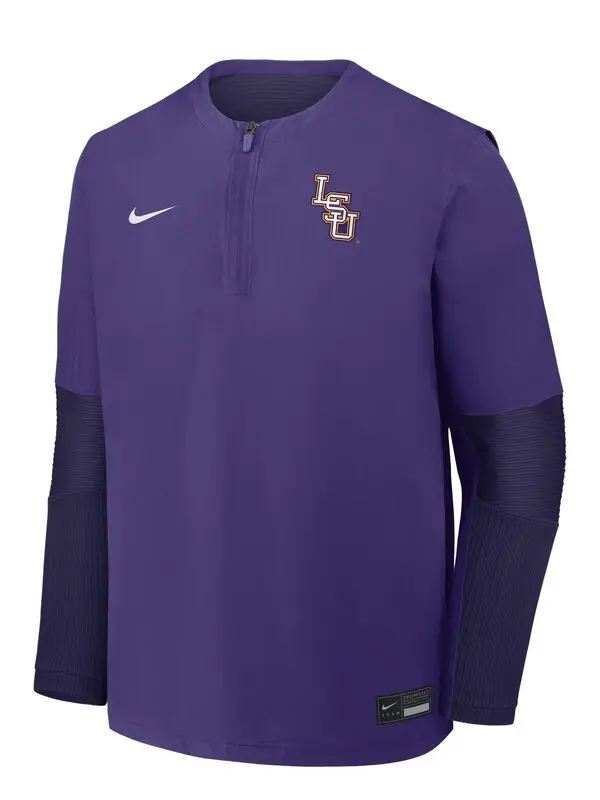Nike Lsu Dugout Dri-fit College 1/4-zip Long-sleeve Windshirt - Purple