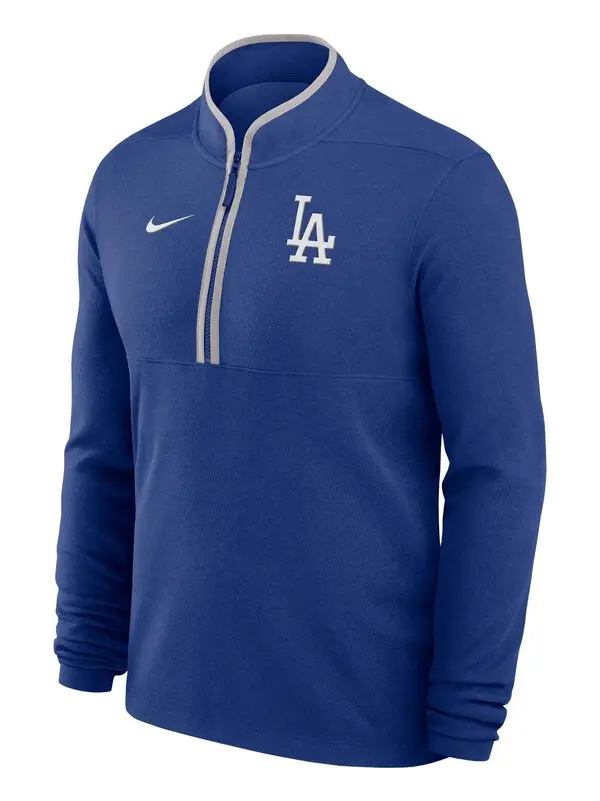 Nike Los Angeles Dodgers Victory Dri-fit Mlb 1/2-zip Long-sleeve Top - Blue