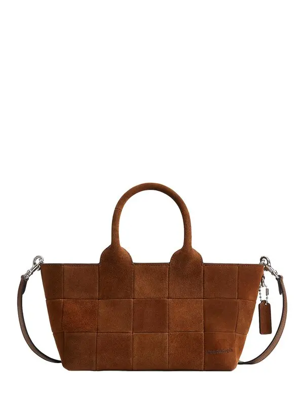 COACHTOPIA Alter/ego Small Tote Bag In Upcrafted Suede - Warm Brown