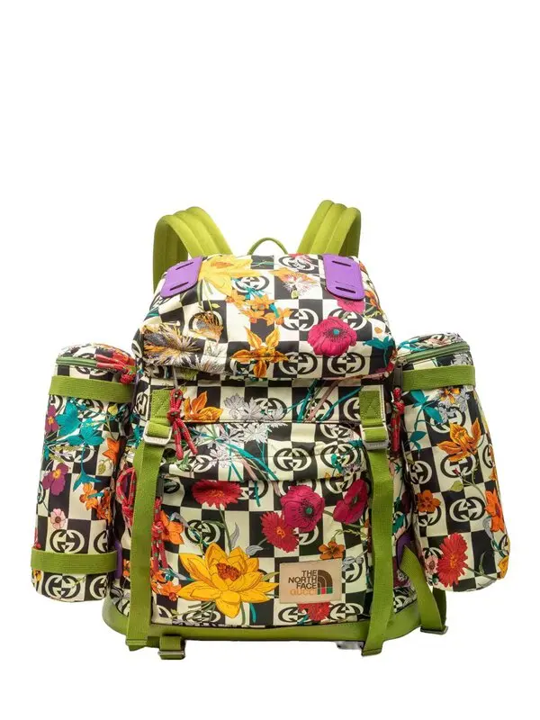 Gucci X The North Face Floral Print Backpack - Green