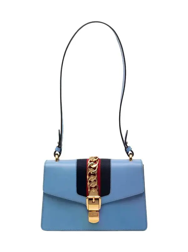 Gucci Small Leather Sylvie Web Satchel 2000-2015 - Blue