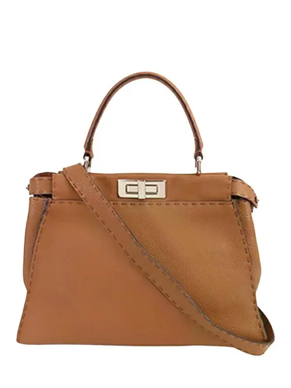 Fendi Selleria Peekaboo Iconic Satchel - Brown