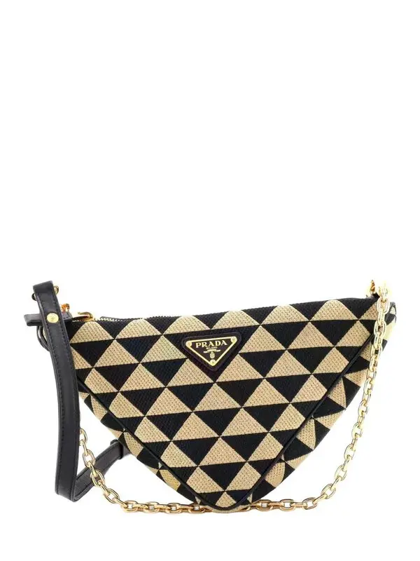 Prada Symbole Triangle Mini Shoulder Bag - Black