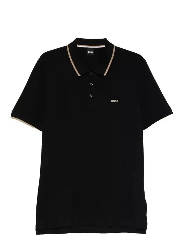 BOSS Logo-detail Polo Shirt - Black