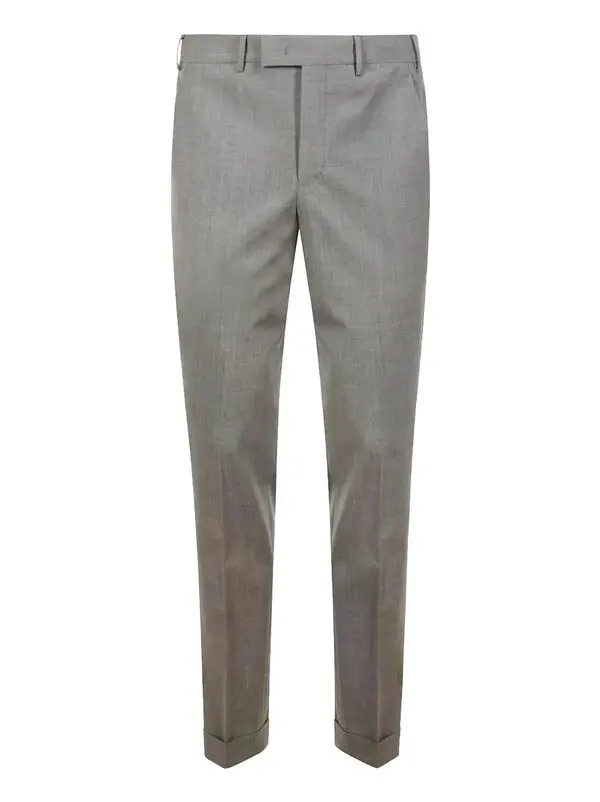 PT TORINO Cuffed Wool Trousers - Grey