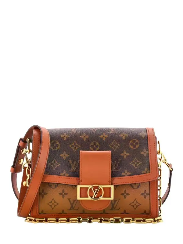 LOUIS VUITTON Dauphine Reverse Monogram Canvas Mm Shoulder Bag - Brown