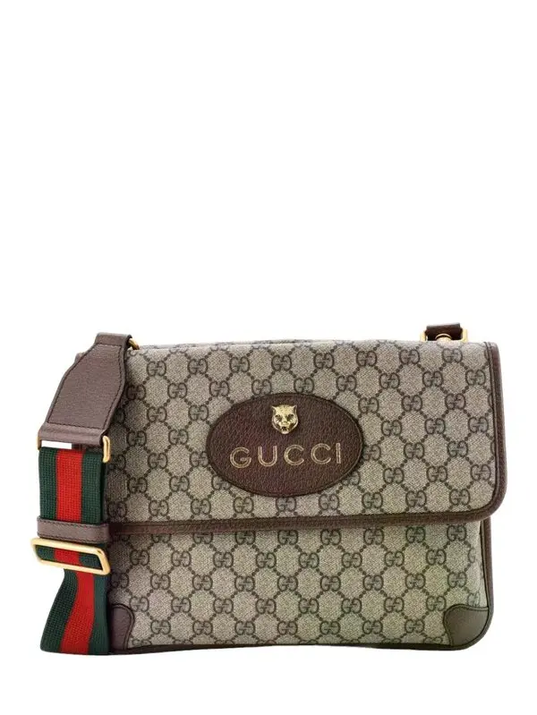 Gucci Neo Vintage Flap Messenger Gg Coated Canvas Medium - Brown