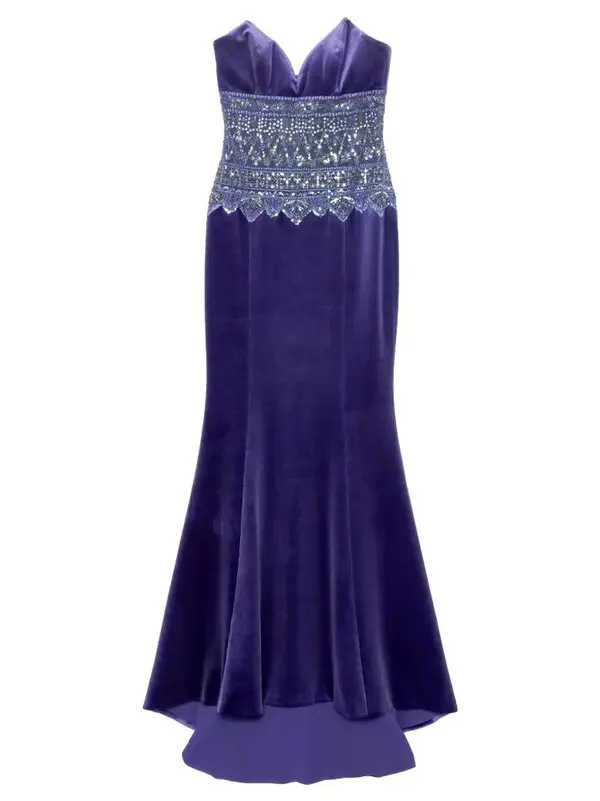 SAIID KOBEISY Strapless Dress With Embroidered Detailing - Purple