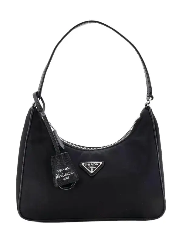 Prada Re-edition 2005 Tessuto Mini Hobo Bag - Black