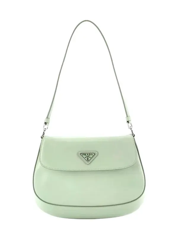 Prada Cleo Flap Hobo Bag Spazzolato Leather Small - Green