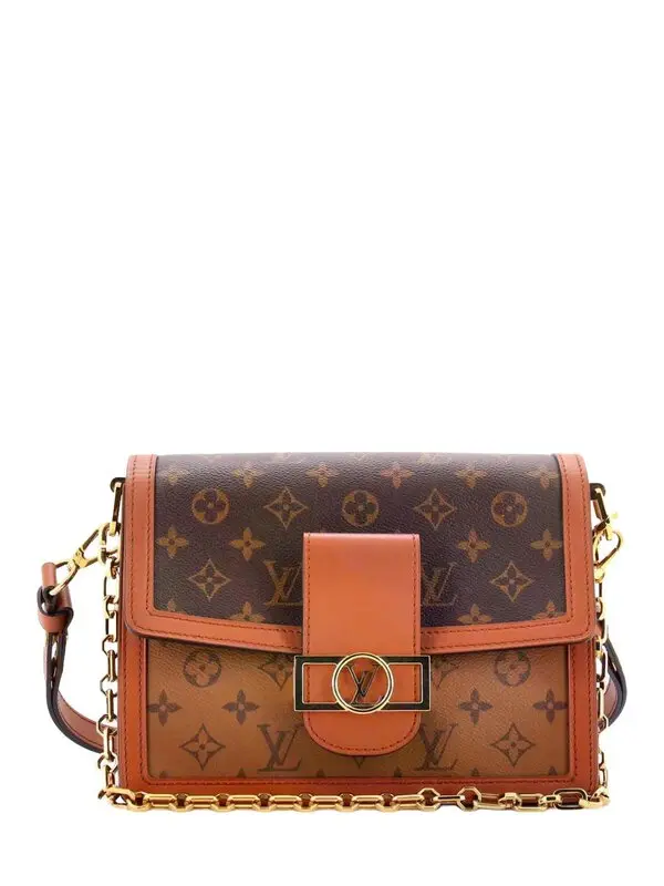 LOUIS VUITTON Dauphine Reverse Monogram Canvas Mm Shoulder Bag - Brown