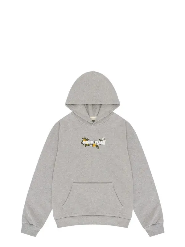 DENIM TEARS Embroidered Floral Logo Hoodie - Grey